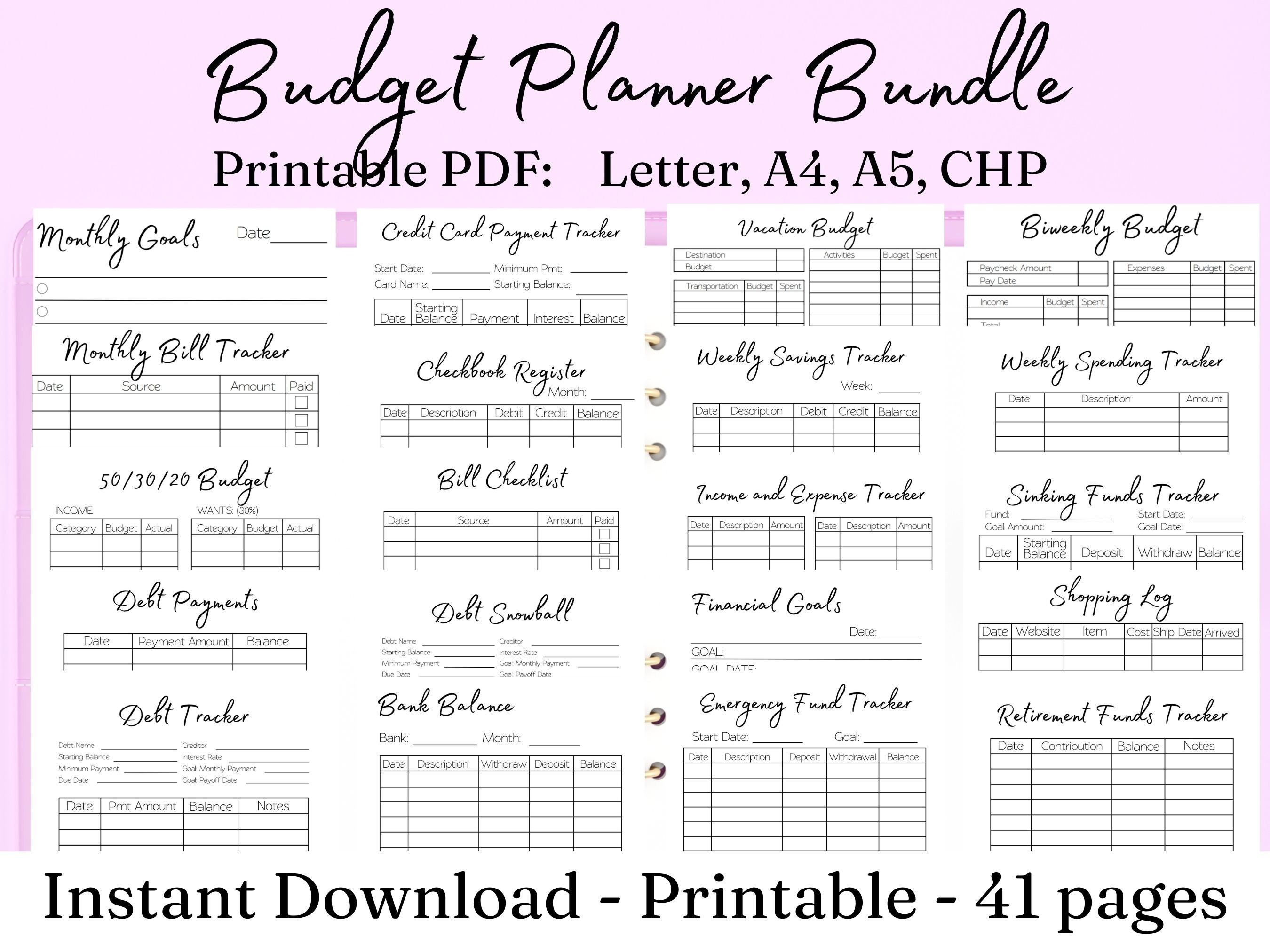 Budget Planner Bundle, Finance Planner Printable, Finance Planner ...