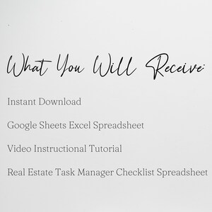 Real Estate Excel, Real Estate Templates, Realtor Template, Task ...
