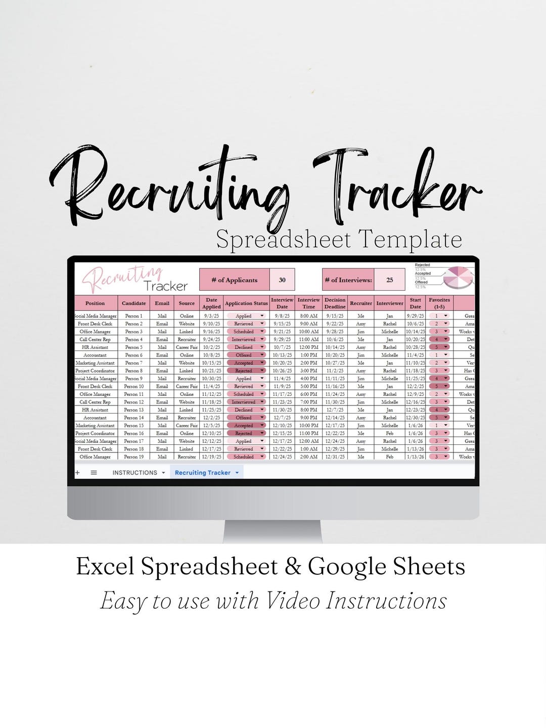 Recruiting Tracker, Recruitment Tracking, Recruiter Human Resources ...