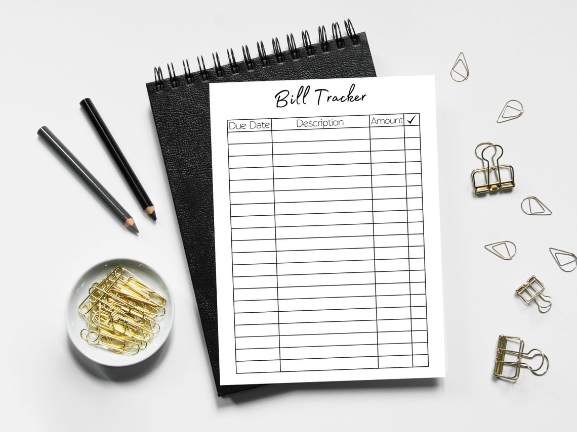 Bill Tracker Printable Bill Tracker PDF Bill Tracker - Etsy
