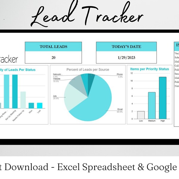 Lead Generation Excel Sheet - Etsy