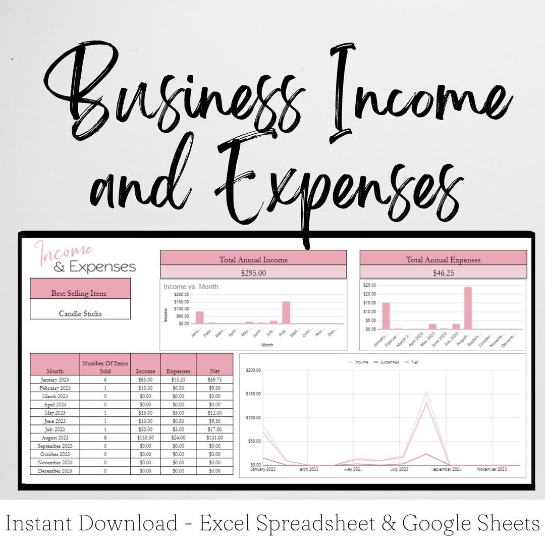 Income and Expense Tracker Excel, Business Income and Expense Tracker ...