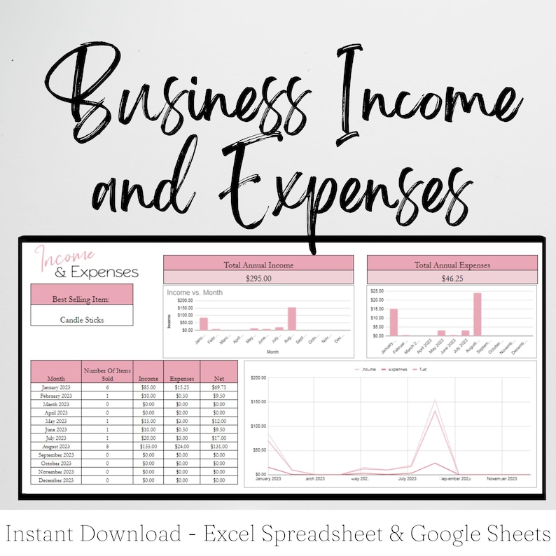 Income and Expense Tracker Excel, Business Income and Expense Tracker ...