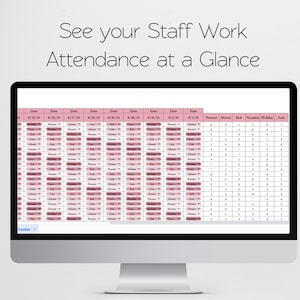 Employee Attendance Tracker Excel Spreadsheet, Human Resources ...