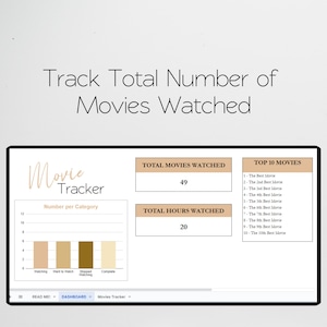Movie Tracker Excel Spreadsheet, Movies Tracking Google Sheets, Film ...
