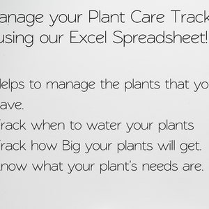 Plant Care Tracker Excel Spreadsheet, Houseplants Care, House Plant ...
