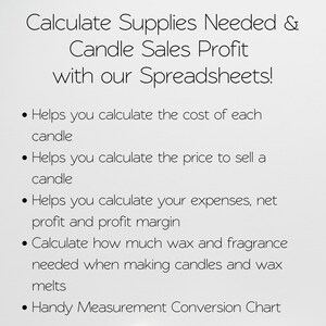 Candle Calculator Spreadsheet Template Google Sheets, Fragrance ...