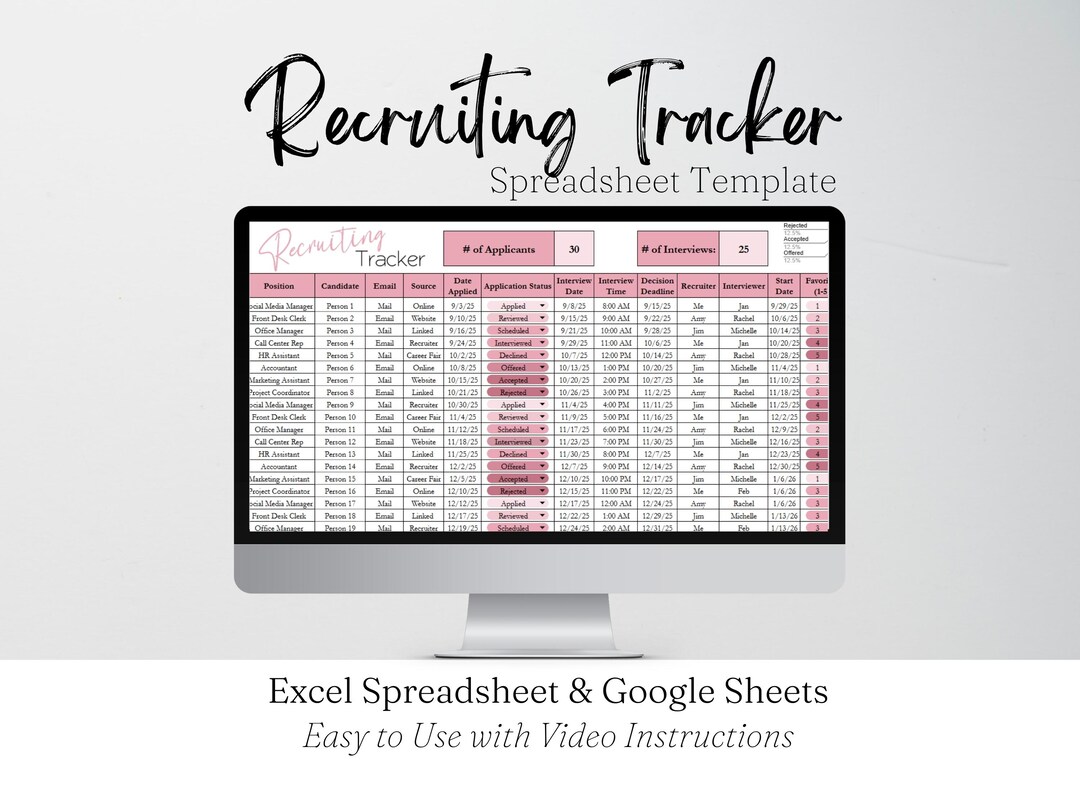 Recruiting Tracker, Recruitment Tracking, Recruiter Human Resources ...