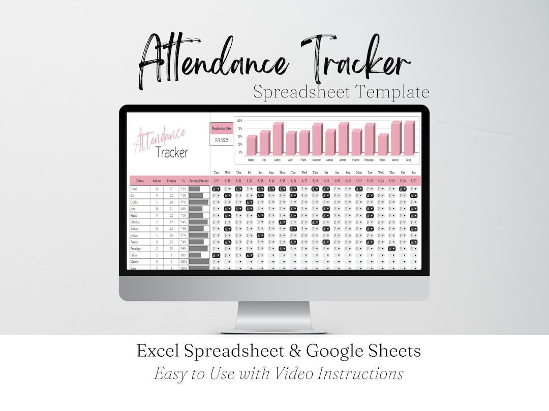 Attendance Sheet, Attendance Tracker for Google Sheets, Attendance ...