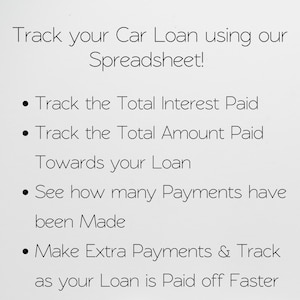 Car Loan Tracker Spreadsheet Template, Car Payment Tracker, Car ...