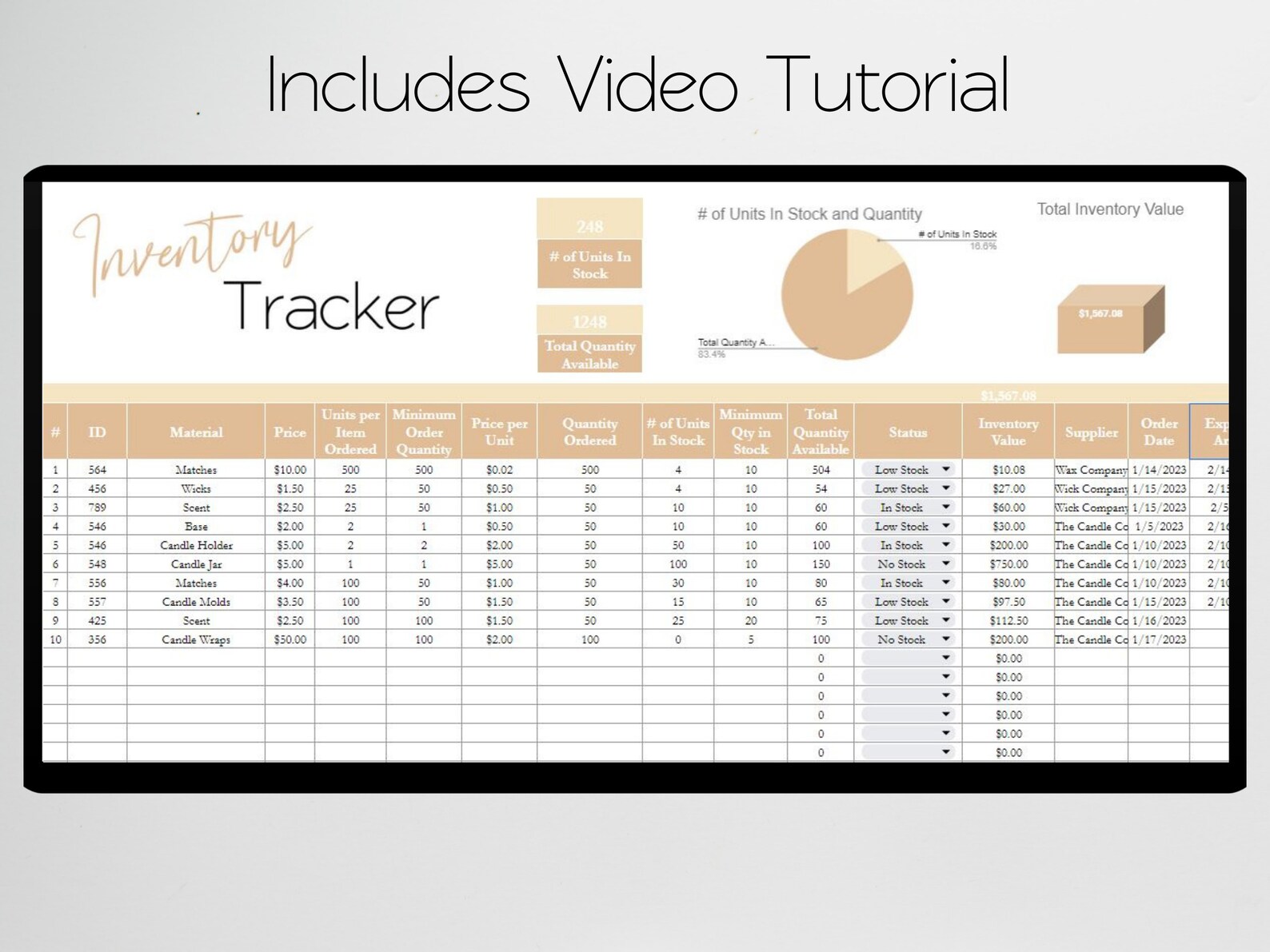 Inventory Spreadsheet Google Sheets, Inventory Tracking Spreadsheet ...