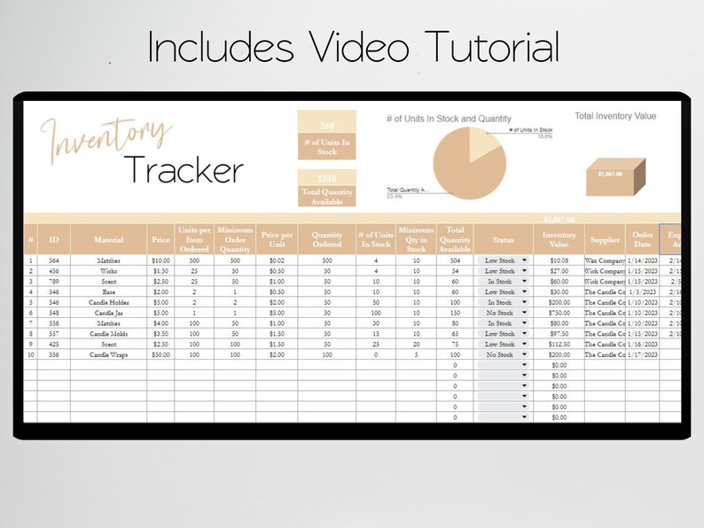 Inventory Spreadsheet Google Sheets, Inventory Tracking Spreadsheet ...