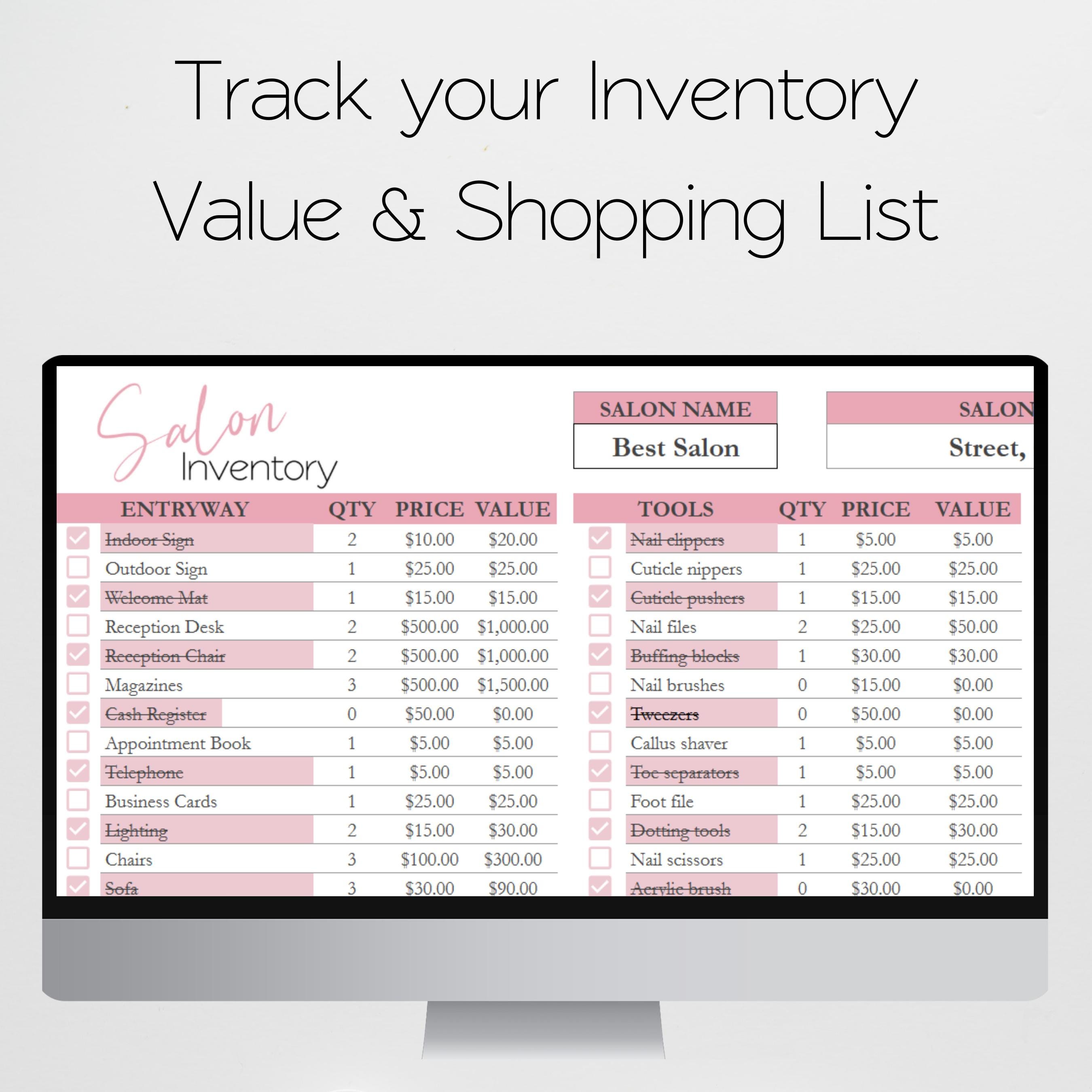 Salon Business Planner Template, Hair Salon Bookkeeping Log, Beauty ...