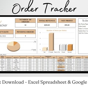 Order Tracker Excel, Order Tracker Google Sheets, Order Tracker ...