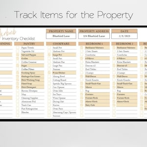 Inventory Checklist Template for Rental Property Management, Short Term ...