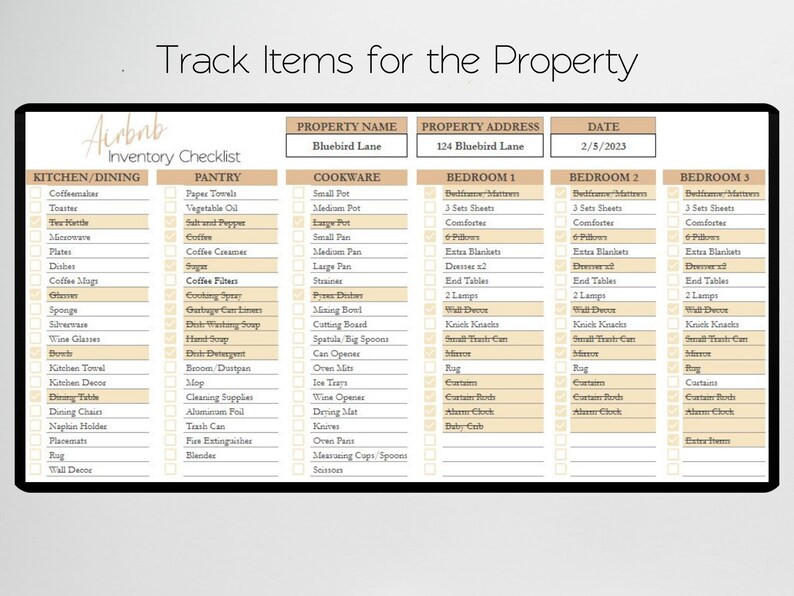 Inventory Checklist Template for Rental Property Management - Etsy