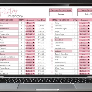 Pantry Inventory Template, Pantry List, Pantry Planner, Food Inventory ...