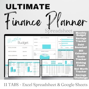 Ultimate Budget Bundle Spreadsheet, Financial Planner Spreadsheet ...