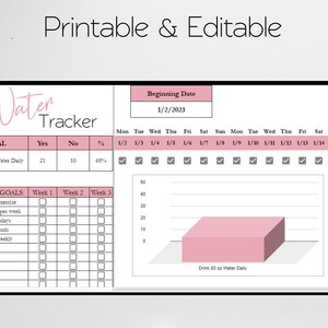 Water Tracker Template Excel Spreadsheet, Water Tracking Google Sheets ...
