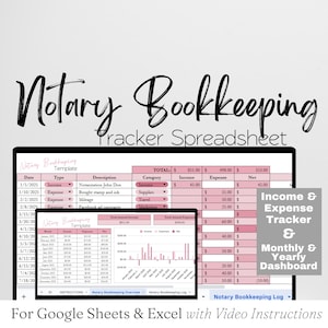 Notary Bookkeeping Template, Loan Signing Agent Income and Expenses ...