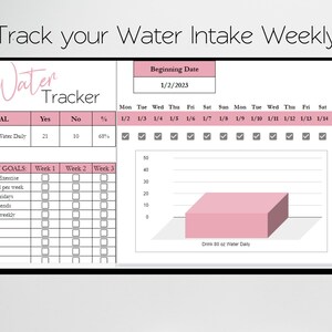 Water Tracker Template Excel Spreadsheet, Water Tracking Google Sheets ...