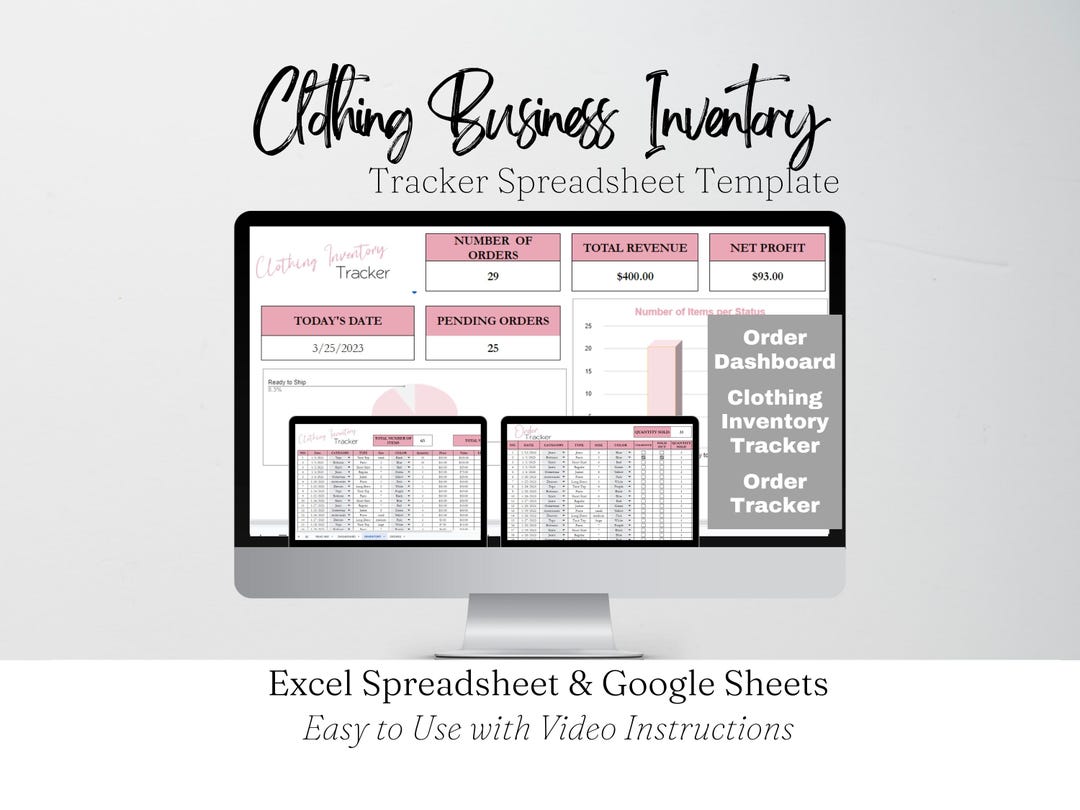 Clothing Inventory Template, Clothing Business Inventory Tracker Log ...