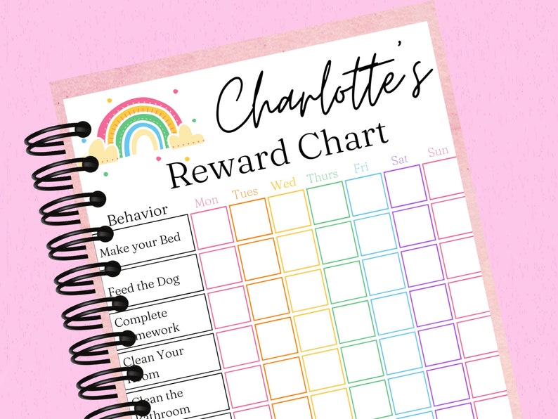 Reward Chart for Kids Printable Editable in Canva Sticker - Etsy