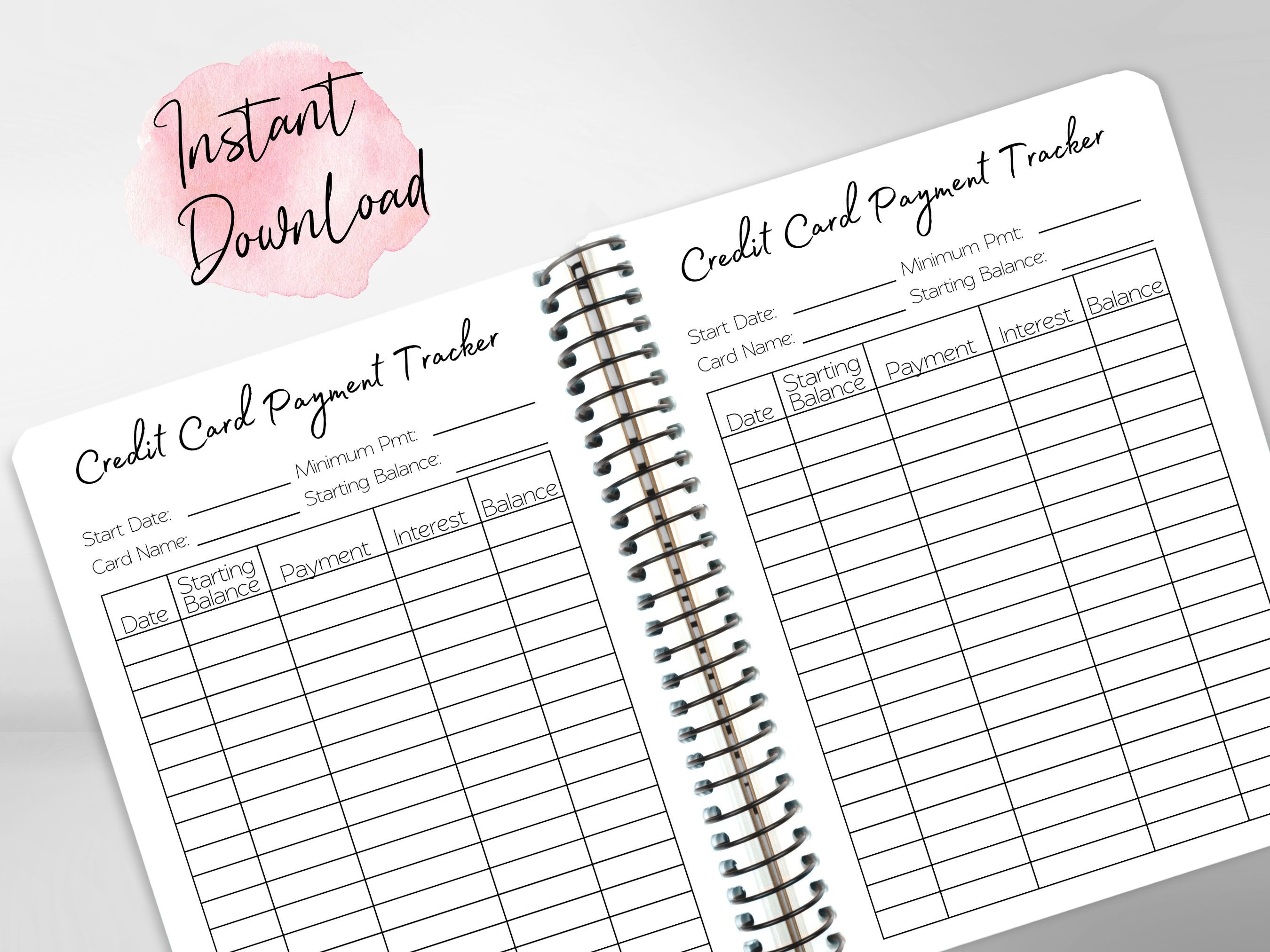 Credit Card Tracker Printable, Credit Card Payoff Tracker Printable ...