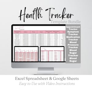 Health Tracker Template Excel Spreadsheet, Health Planner Google Sheets ...