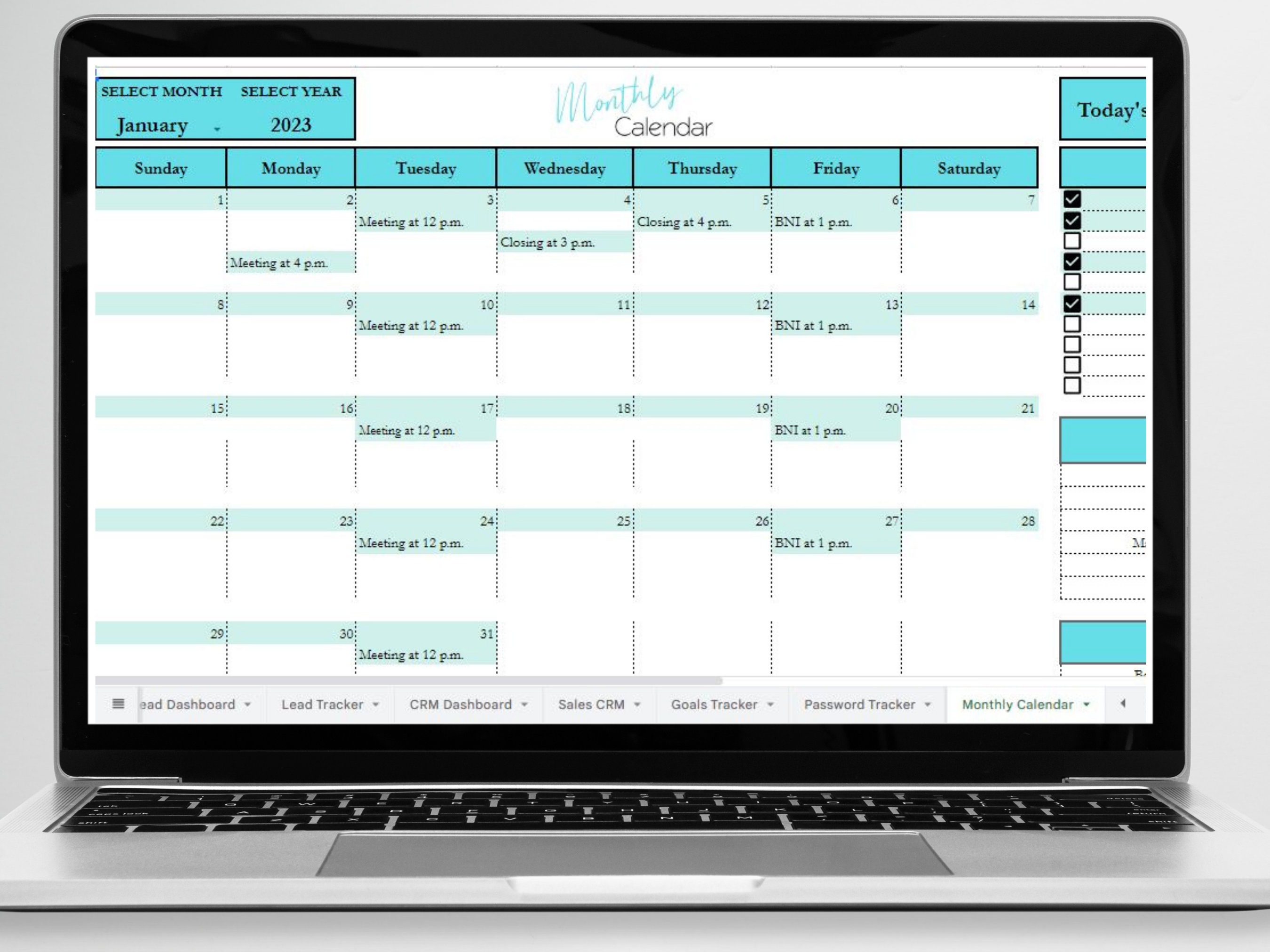 Sales Planner Template Excel Spreadsheet Sales Management - Etsy