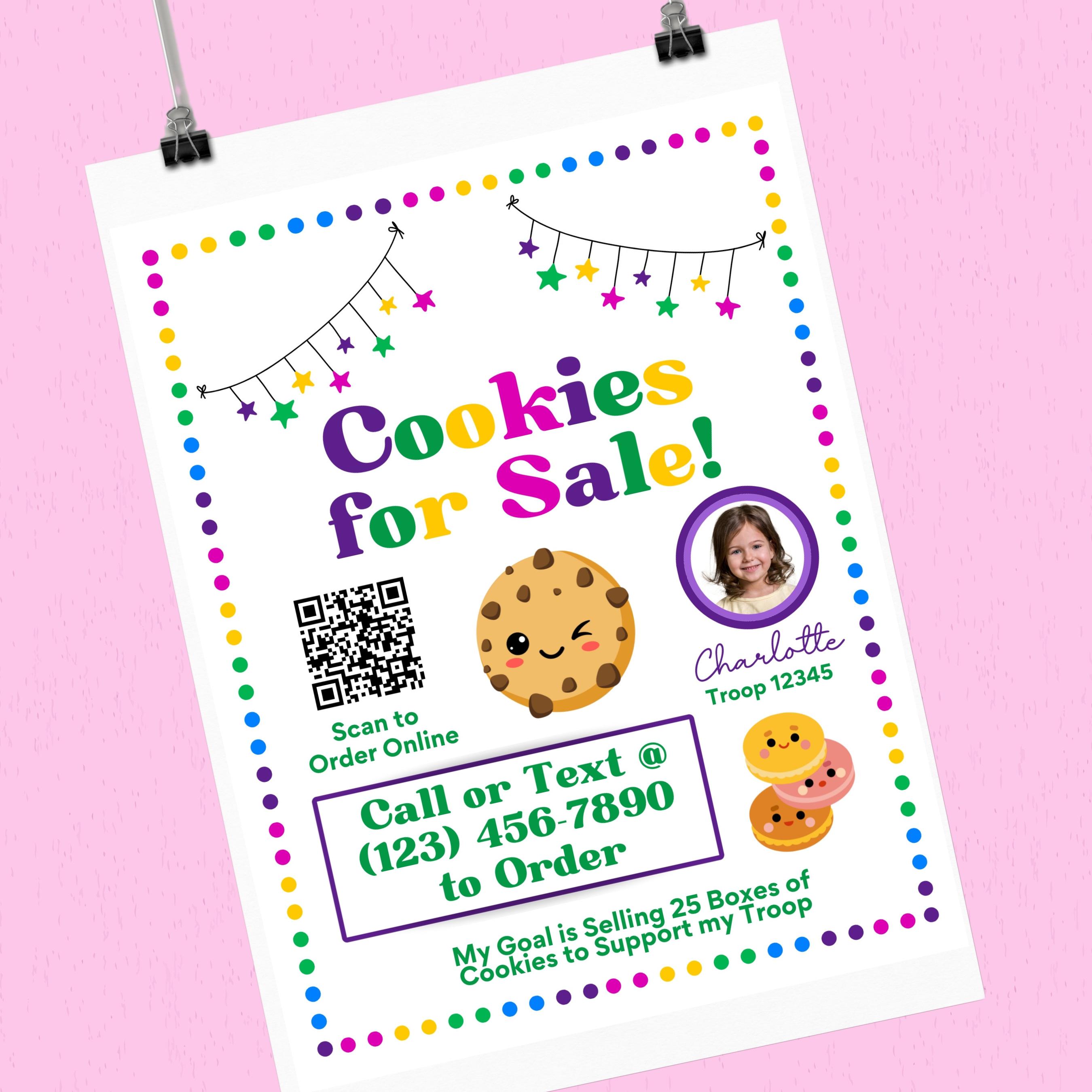 Cookie Sales Flyer, Fundraiser Template, Girl Troop Leader, 2025 ...