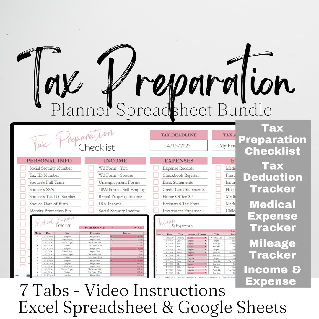 Tax Planner Template Bundle Google Sheets, Tax Planning Spreadsheet Tax ...