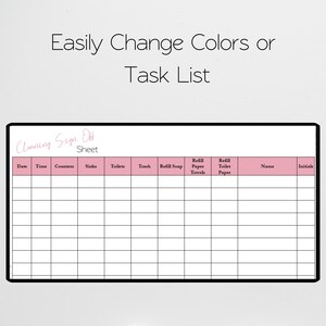 Cleaning Sign off Sheet, Bathroom Cleaning Template, Restroom Log ...