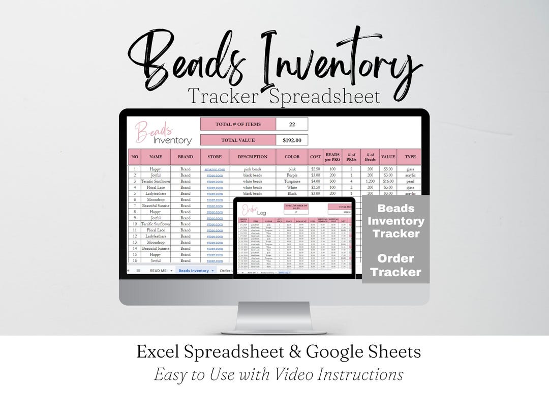 Bead Inventory Tracker, Beads Organization, Business Template ...