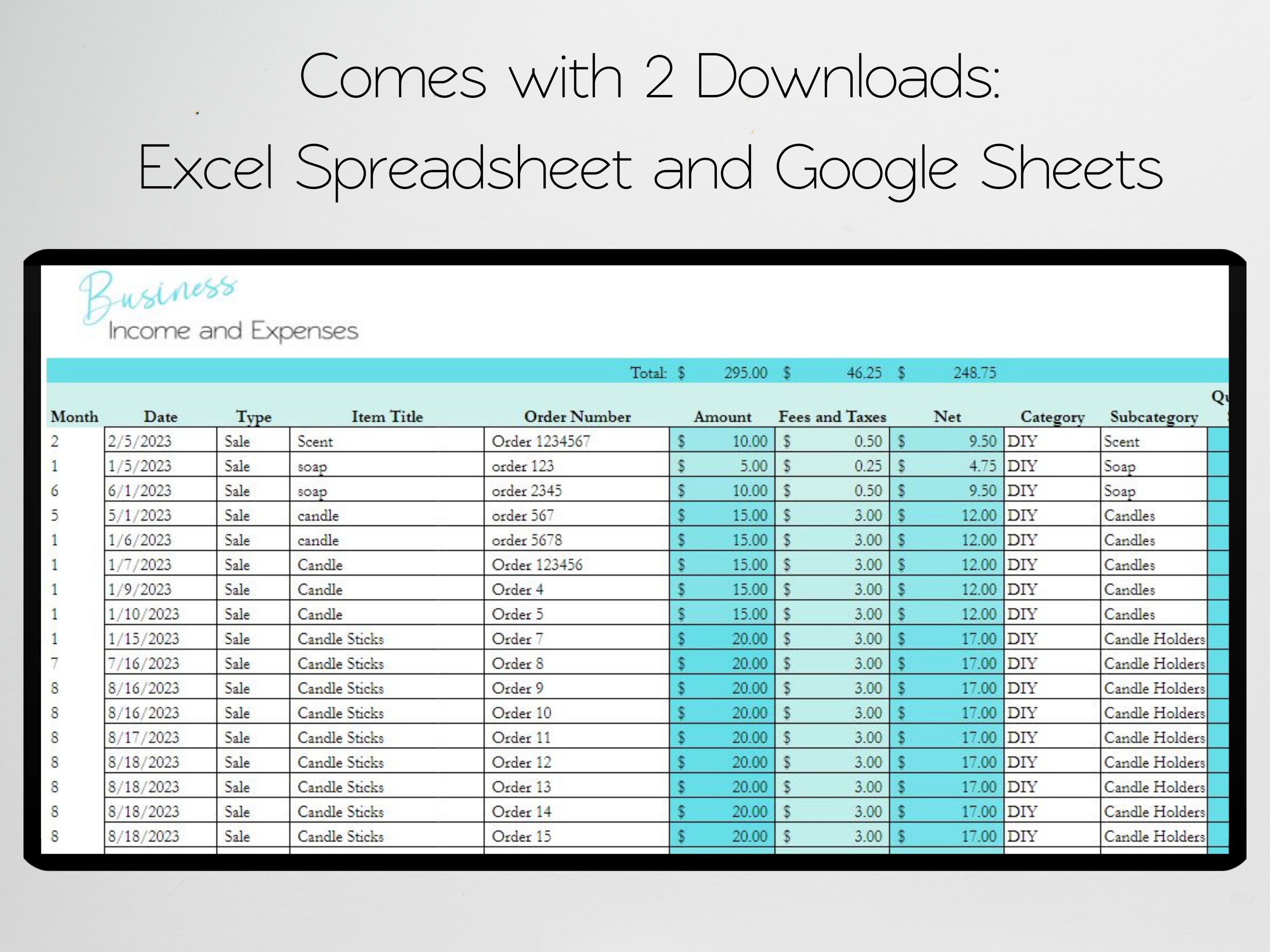 Income and Expense Spreadsheet, Profit and Loss Google Sheets, Profit ...