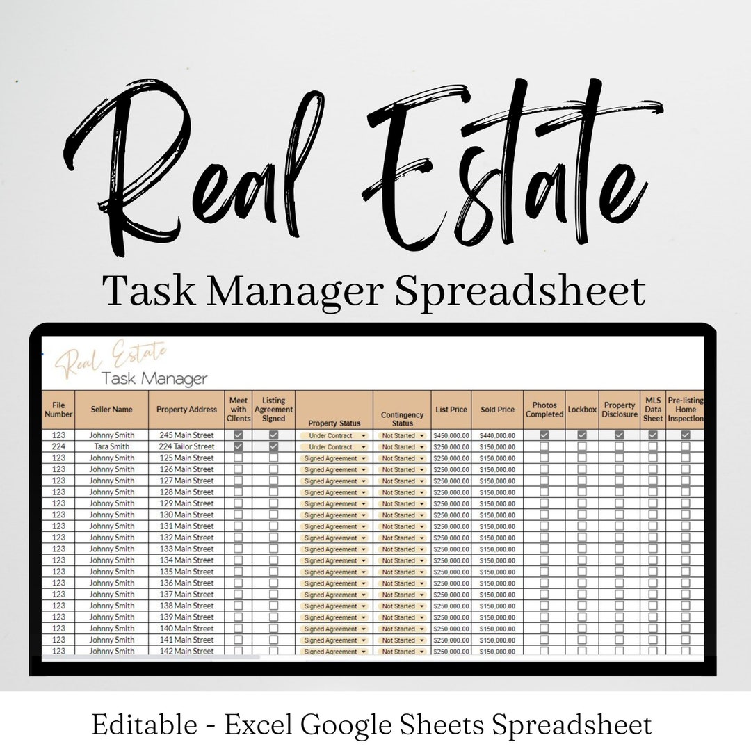 Real Estate Checklist, Real Estate Transaction Checklist, Real Estate ...