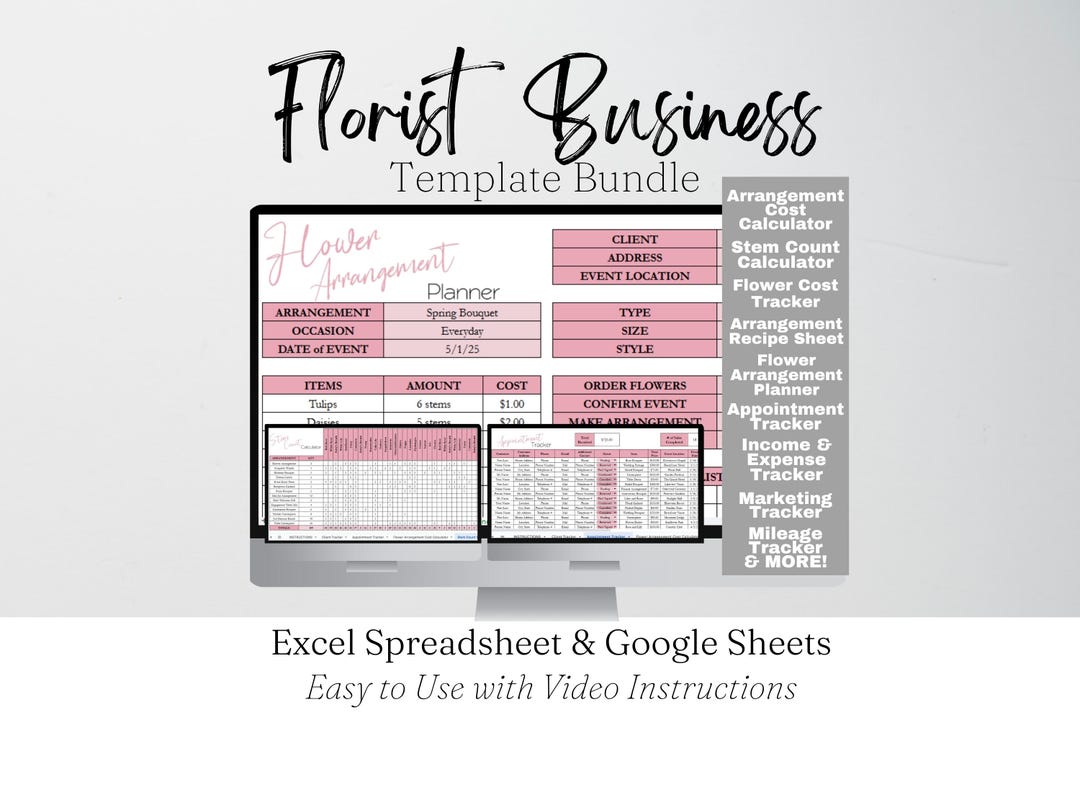 Flower Shop Business Templates, Florist Business Planner, Floral ...