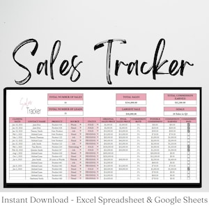Sales Tracker Excel, Sales Goal Tracker, Sales Dashboard, Sales Tracker ...