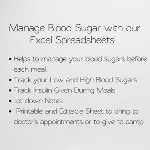 Blood Sugar Log Google Sheets Template, Type 1 Diabetes Log, Excel Type ...