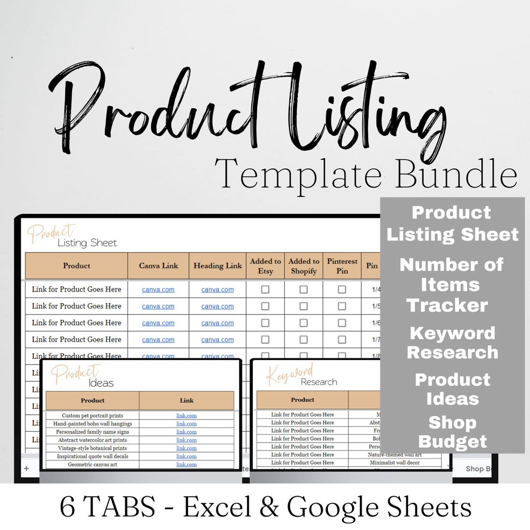 Product Listing Template Bundle, Editable Product Description ...