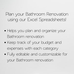 Bathroom Renovation Checklist Google Sheets, Bathroom Remodel Check ...