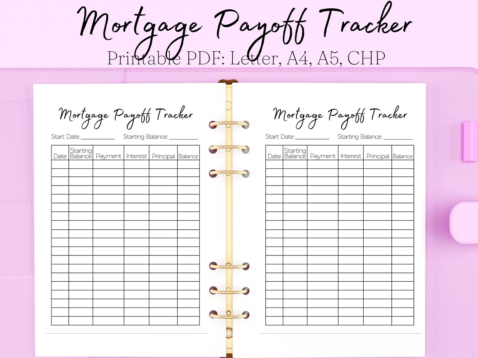 Mortgage Payoff Tracker Printable, Mortgage Payoff Charge, Mortgage Pay ...
