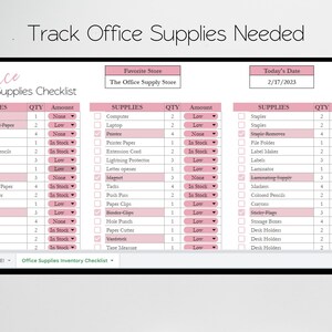 Office Supplies Checklist, Business Office Supplies Checklist Template ...