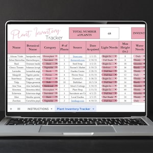 Plant Inventory Tracker Spreadsheet Template, Plant Journal, House ...