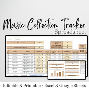 Vinyl Record Tracker Spreadsheet - Etsy