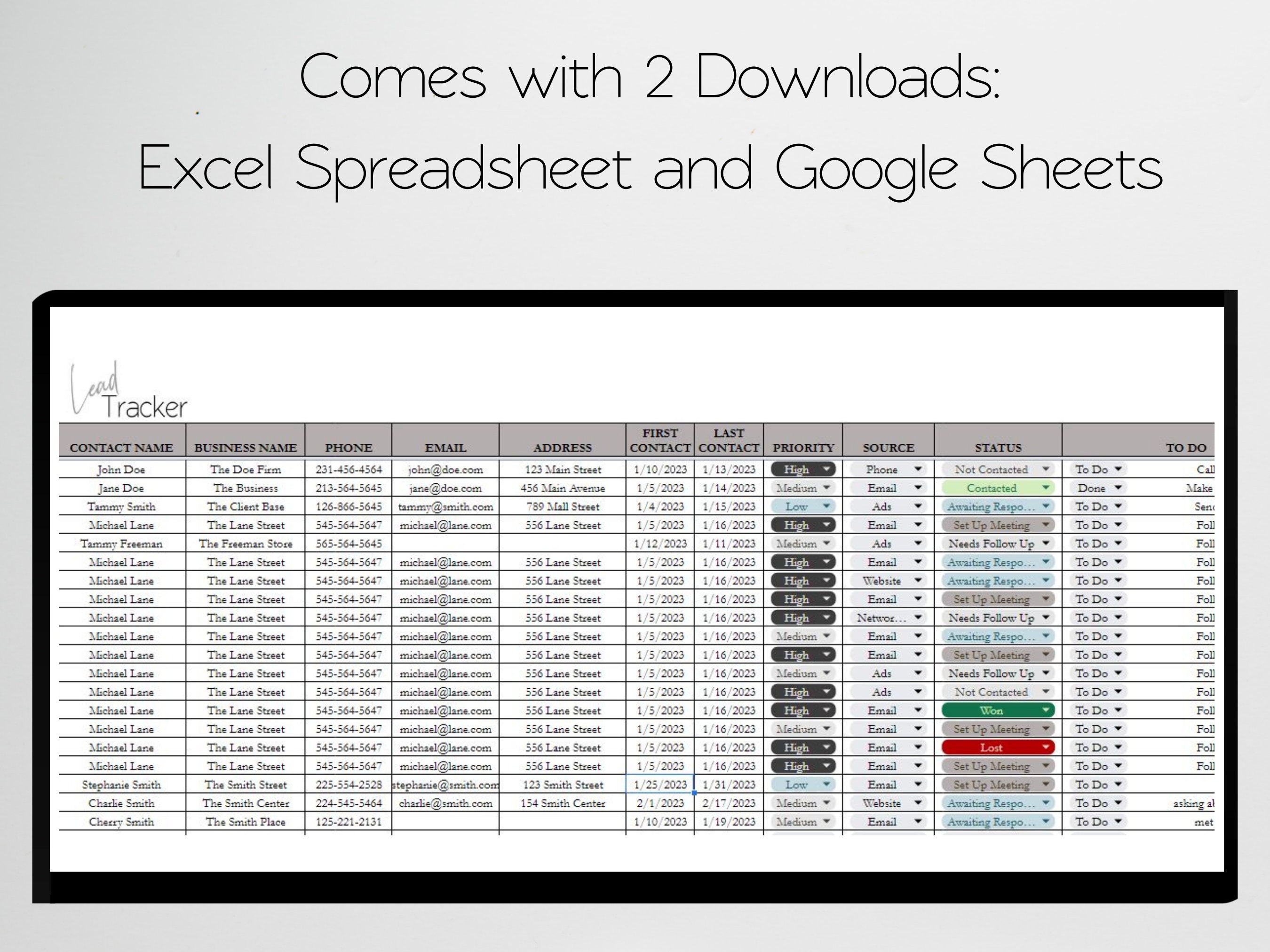 Lead Tracker Excel, Lead Tracker Google Sheet, Lead Tracking ...