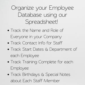 Employee Database Template Google Sheets, Employee Directory Excel ...