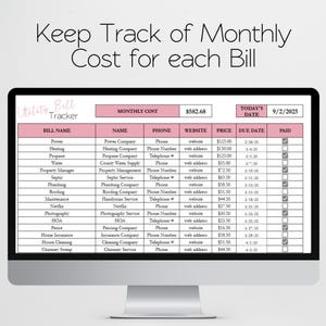 Utility Bill Tracker Excel Spreadsheet Template, Utilities Provider ...