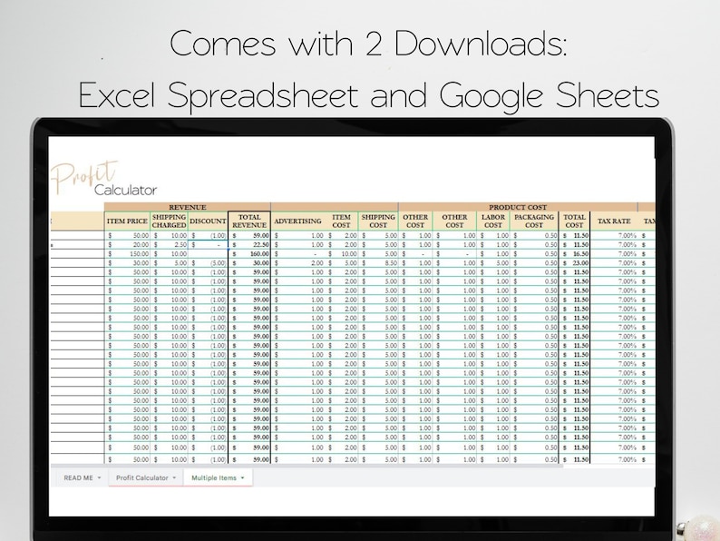 Product Pricing Template, Product Pricing Spreadsheet, Product Pricing ...