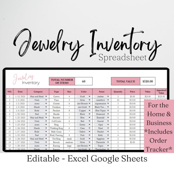 Jewelry Making Inventory Tracker - Etsy